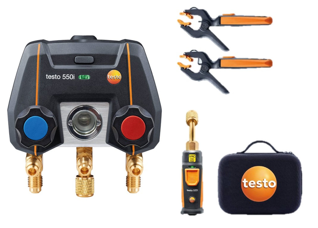 Testo 550i Smart Kit - App-controlled digital manifold with wireless v ...