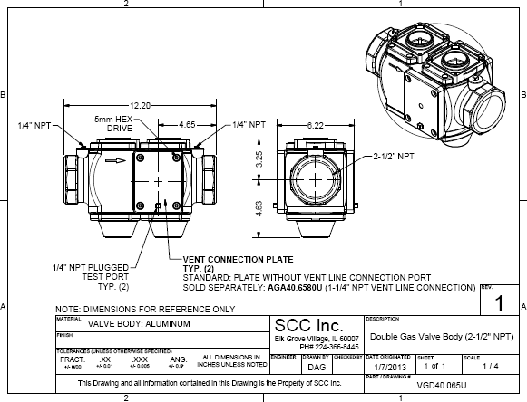 Siemens VGD40 Double Gas Valve (Flange Connection) – Carremm Controls Ltd.