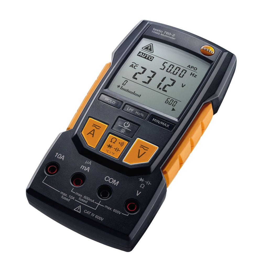Testo 760-2 Digital Multimeter 600V with TRMS, Low Pass Filter, Type K ...